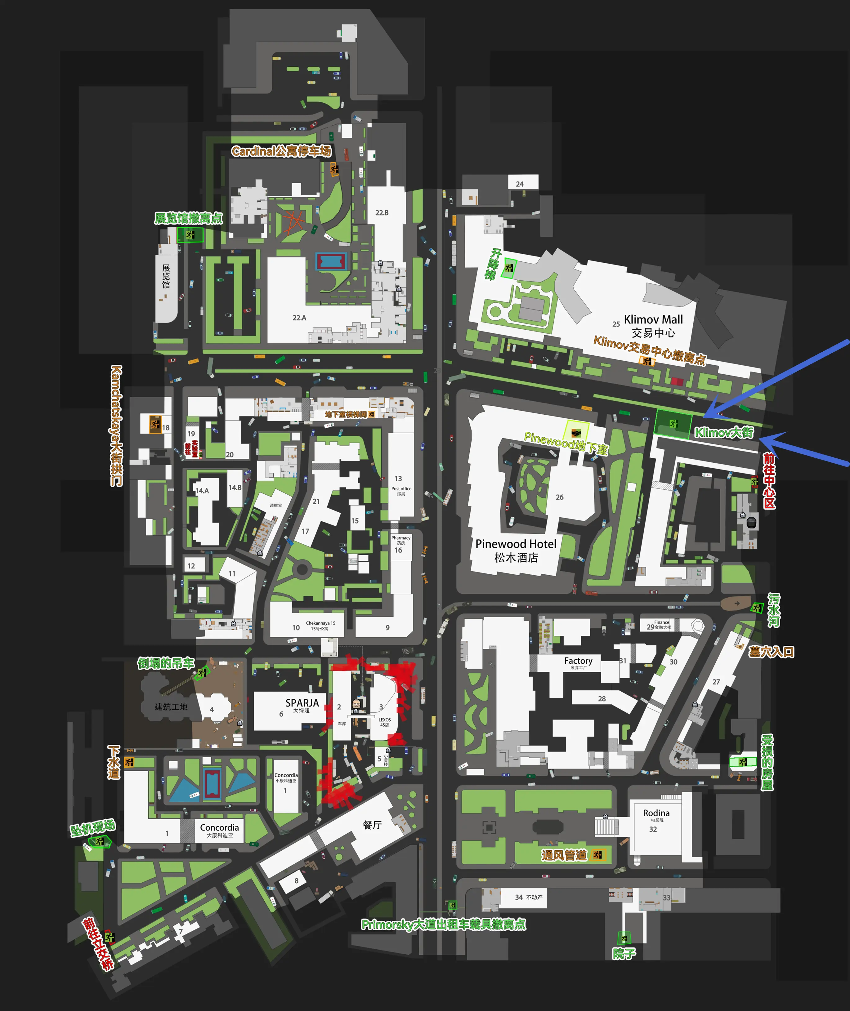 Klimov大街_撤离点_逃离塔科夫Wiki，逃离塔科夫中文Wiki，逃离塔科夫教程，逃离塔科夫工具，逃离塔科夫任务，逃离塔科夫百科，逃离塔科夫攻略，逃离塔科夫，塔科夫，藏身处，任务，维基 ...